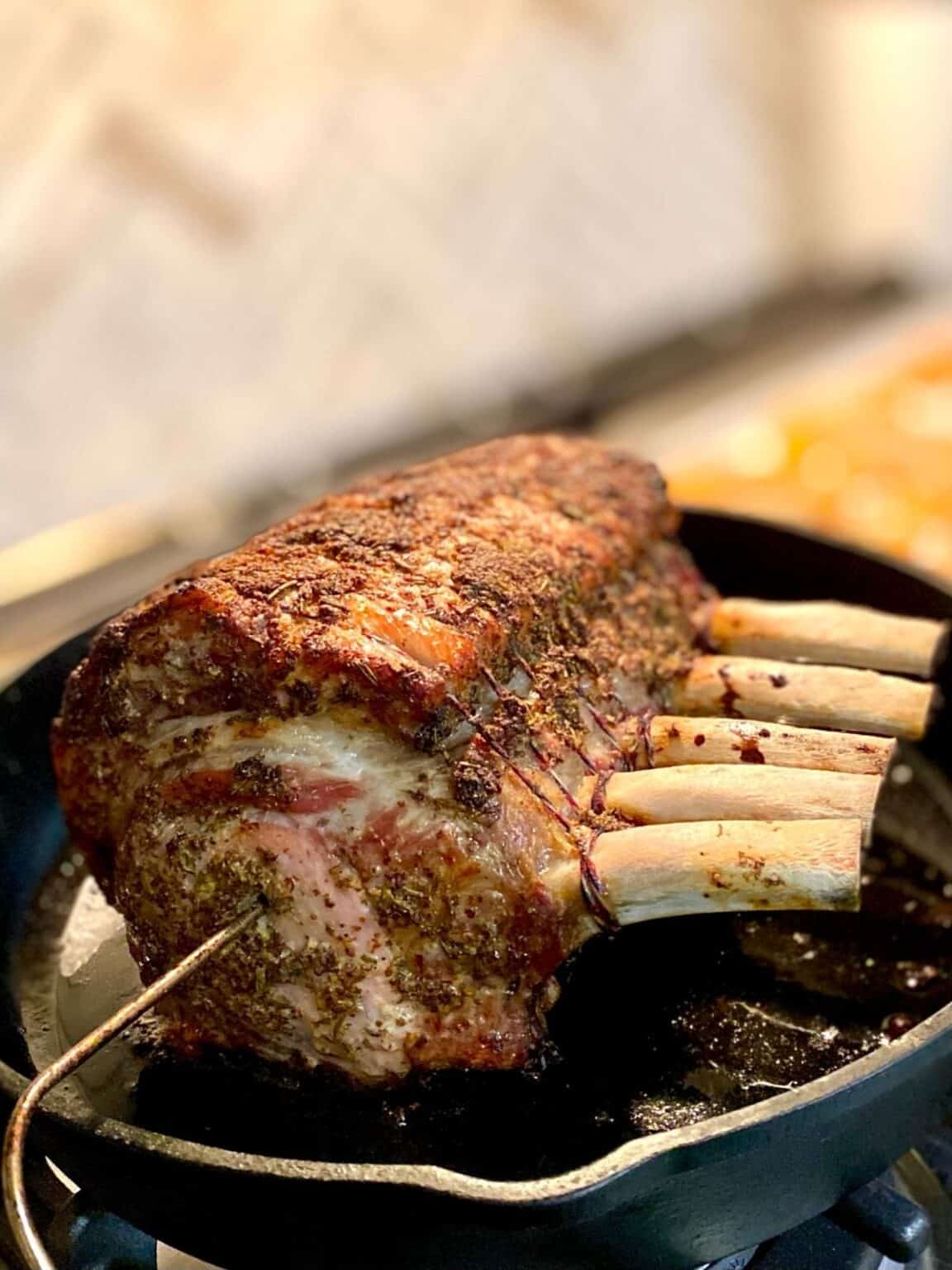 Herb Crusted Pork Rib Roast • Breathing And Cooking