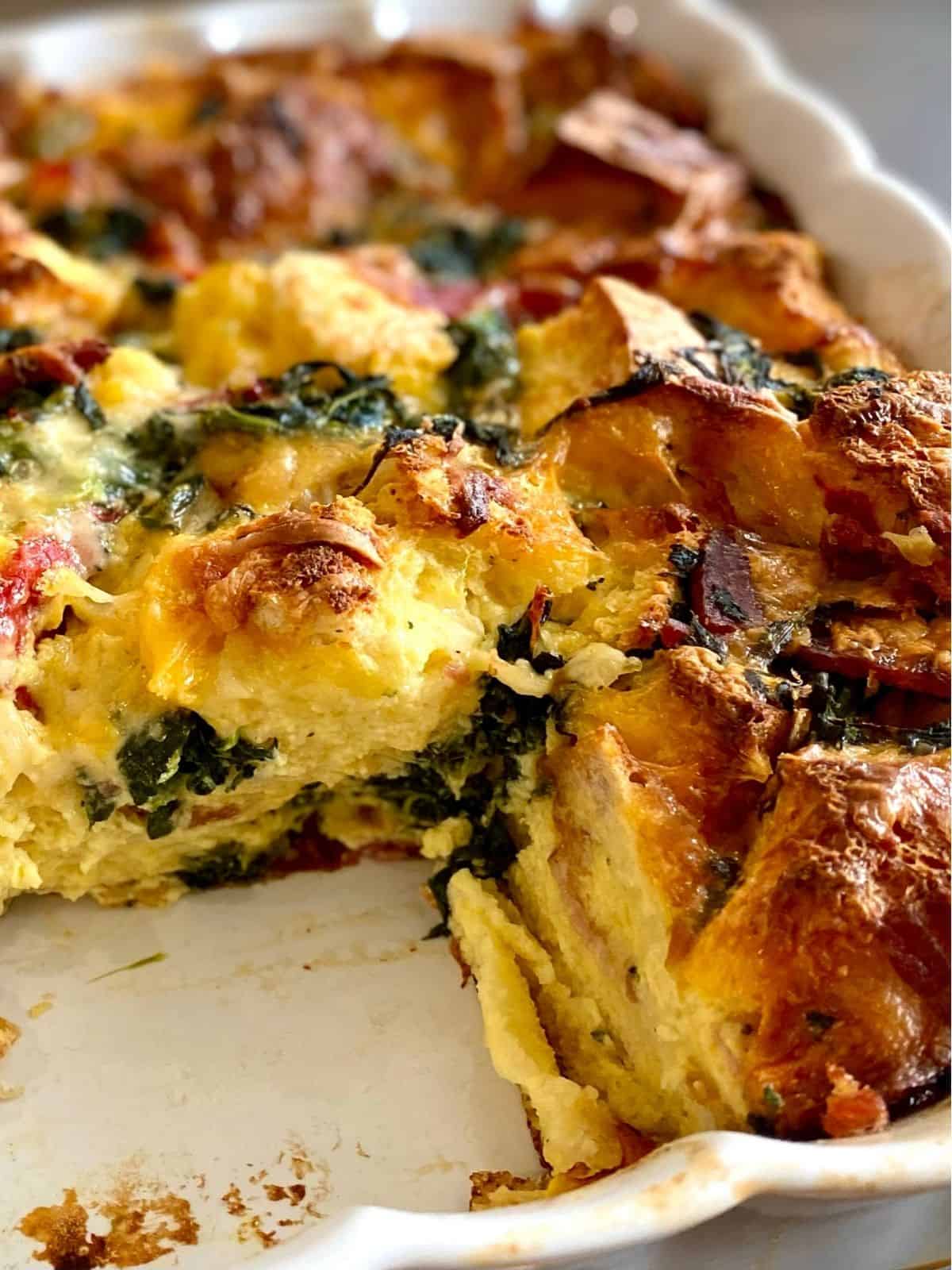 Christmas Morning Breakfast Strata • Breathing And Cooking