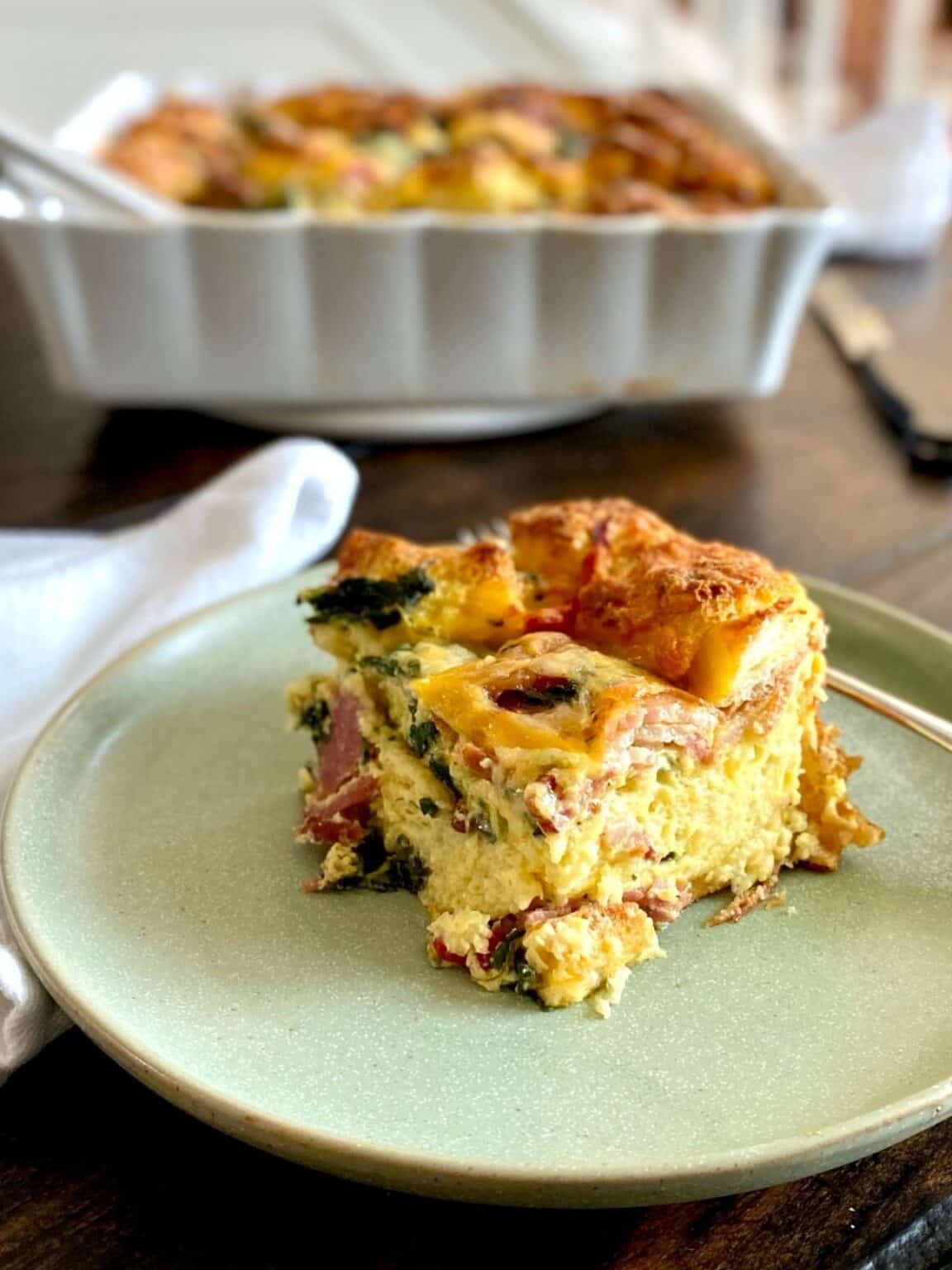 Christmas Morning Breakfast Strata • Breathing And Cooking